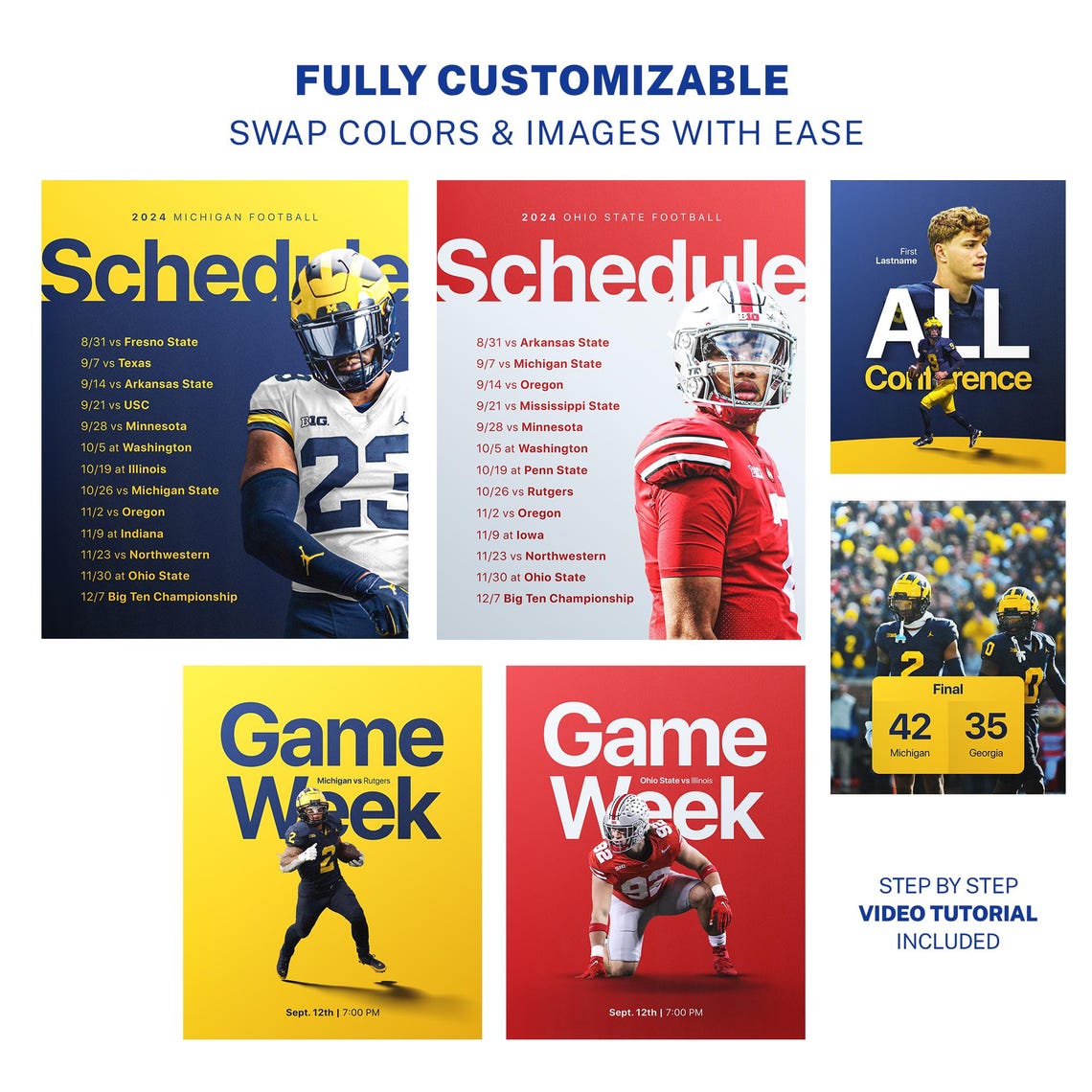 Sports Photoshop Templates Social Media - Schedule, Gameday, Score, and ...