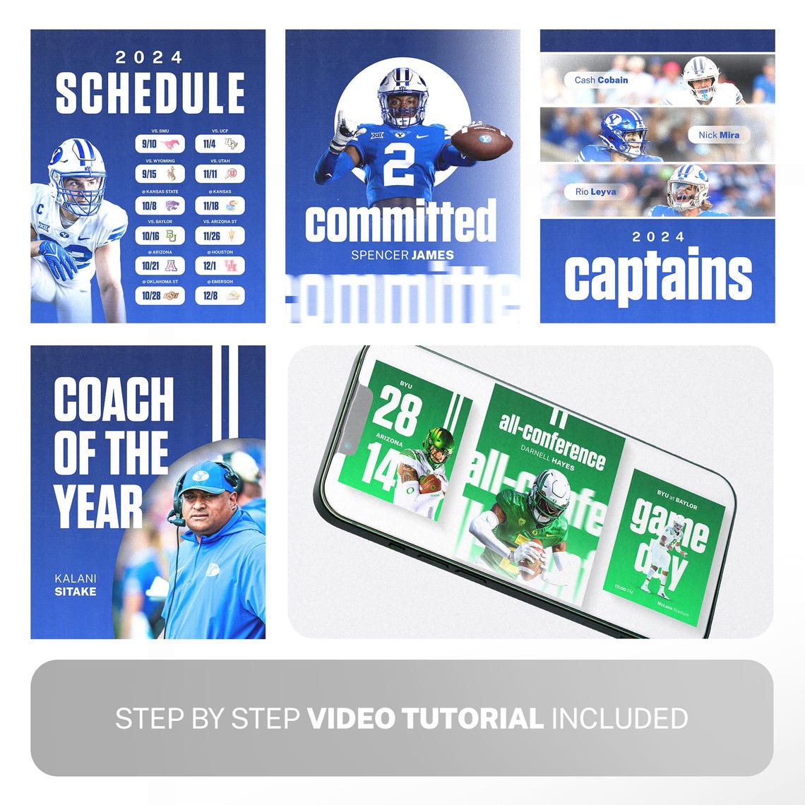 Sports Social Media Photoshop Templates - Gameday, Score, Schedule ...