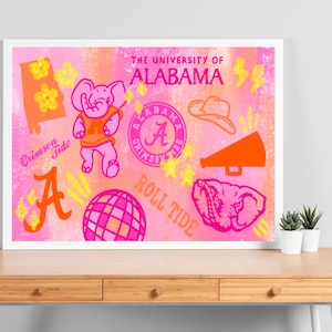 PREPPY Pastel Pink, University of Alabama, DIGITAL DOWNLOAD, Trendy ...