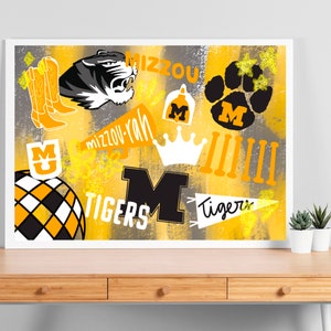 Mizzou Collage Wall Art and Décor Preppy, Colorful, Trendy Digital ...