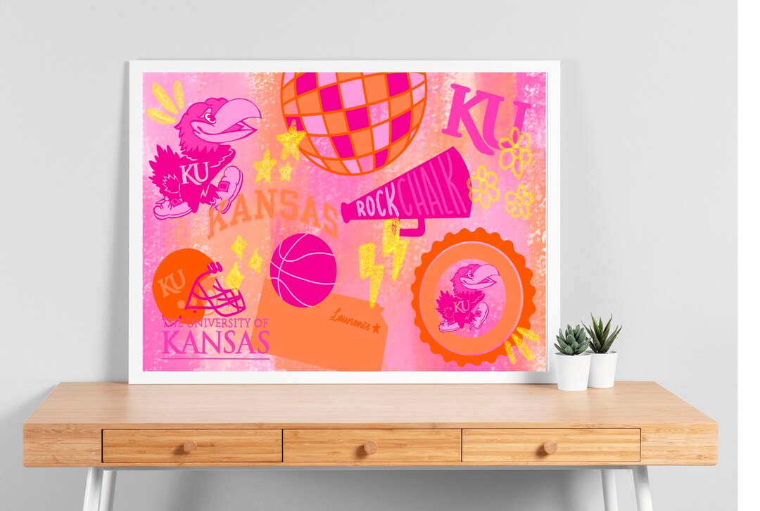 University of Kansas Collage Wall Art and Décor Preppy, Colorful ...