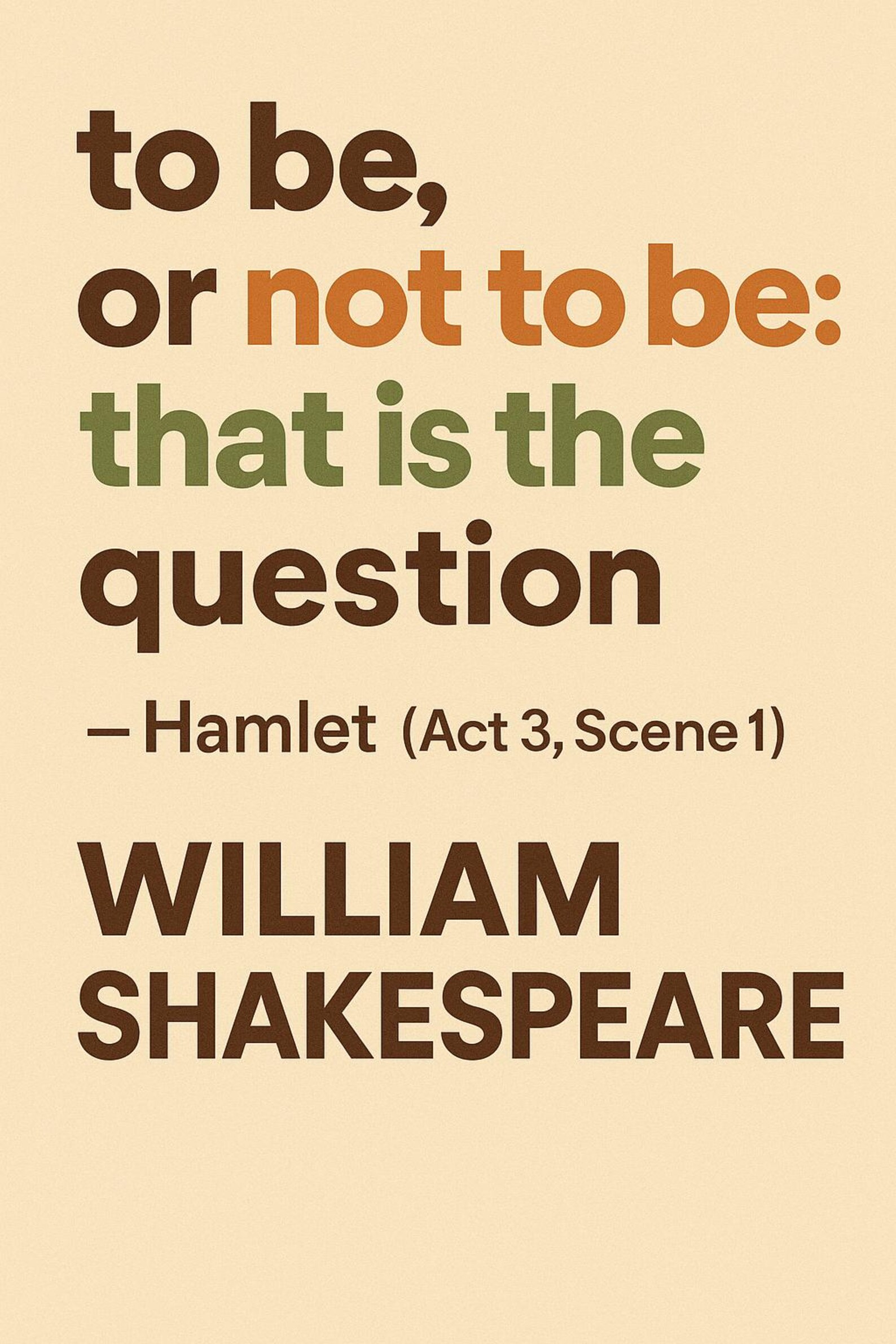 Shakespeare "to Be or Not to Be" Printable Digital Wall Art Bundle of 5 ...