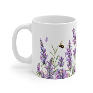 Vintage Lavender Mug | Watercolor Flower Field Mug | Coffee Mug ...
