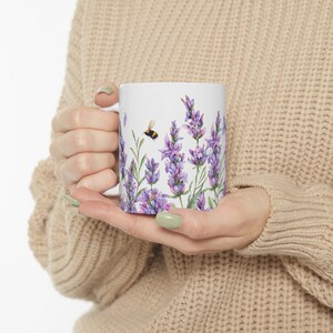 Vintage Lavender Mug | Watercolor Flower Field Mug | Coffee Mug ...