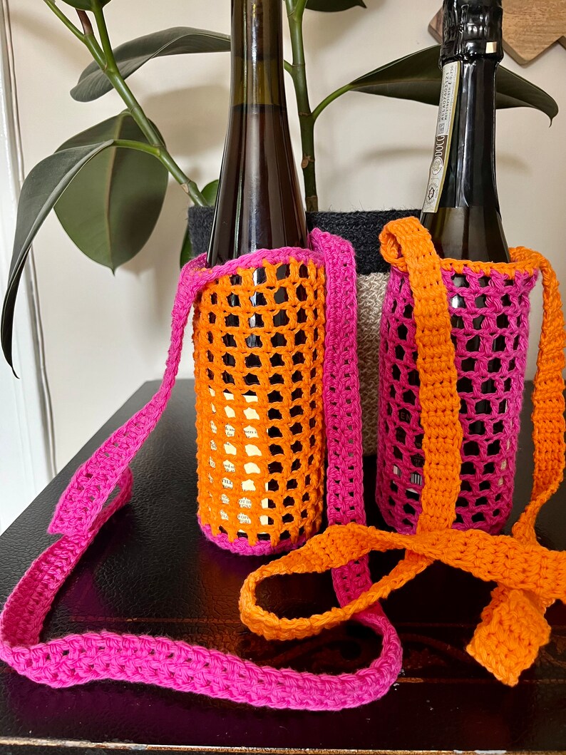 Crochet Wine or Water Bottle Holder - Etsy