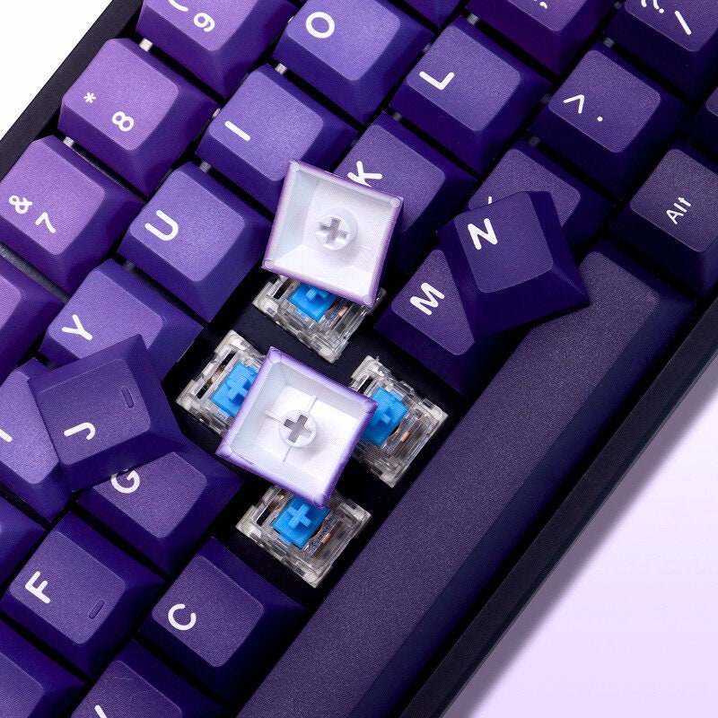 132 Keys PBT Keycaps Cherry Profile Purple Double Shot Key Caps for ...