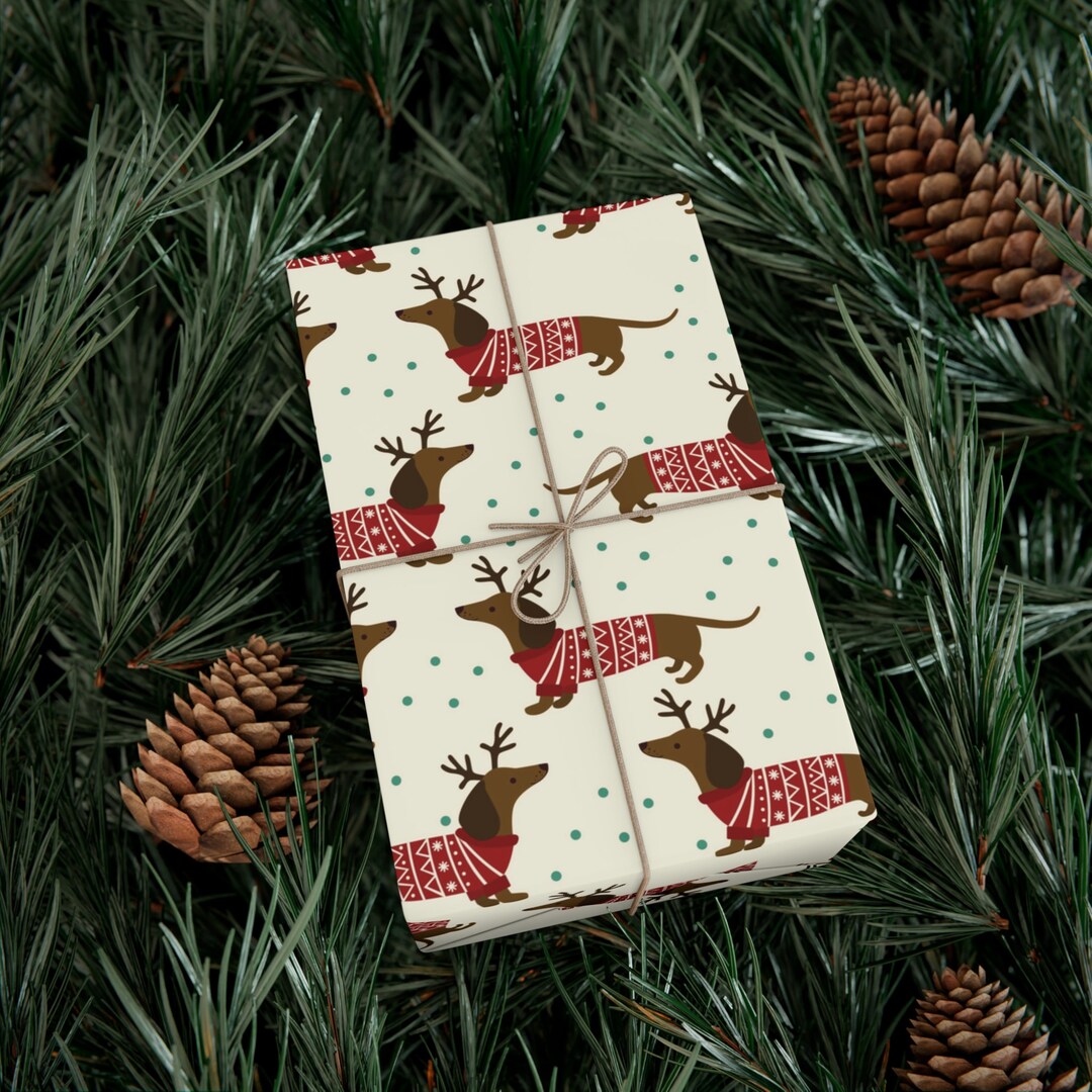Dachshund Christmas Gift Wrap, Eco-friendly Holiday Wrapping Paper - Etsy
