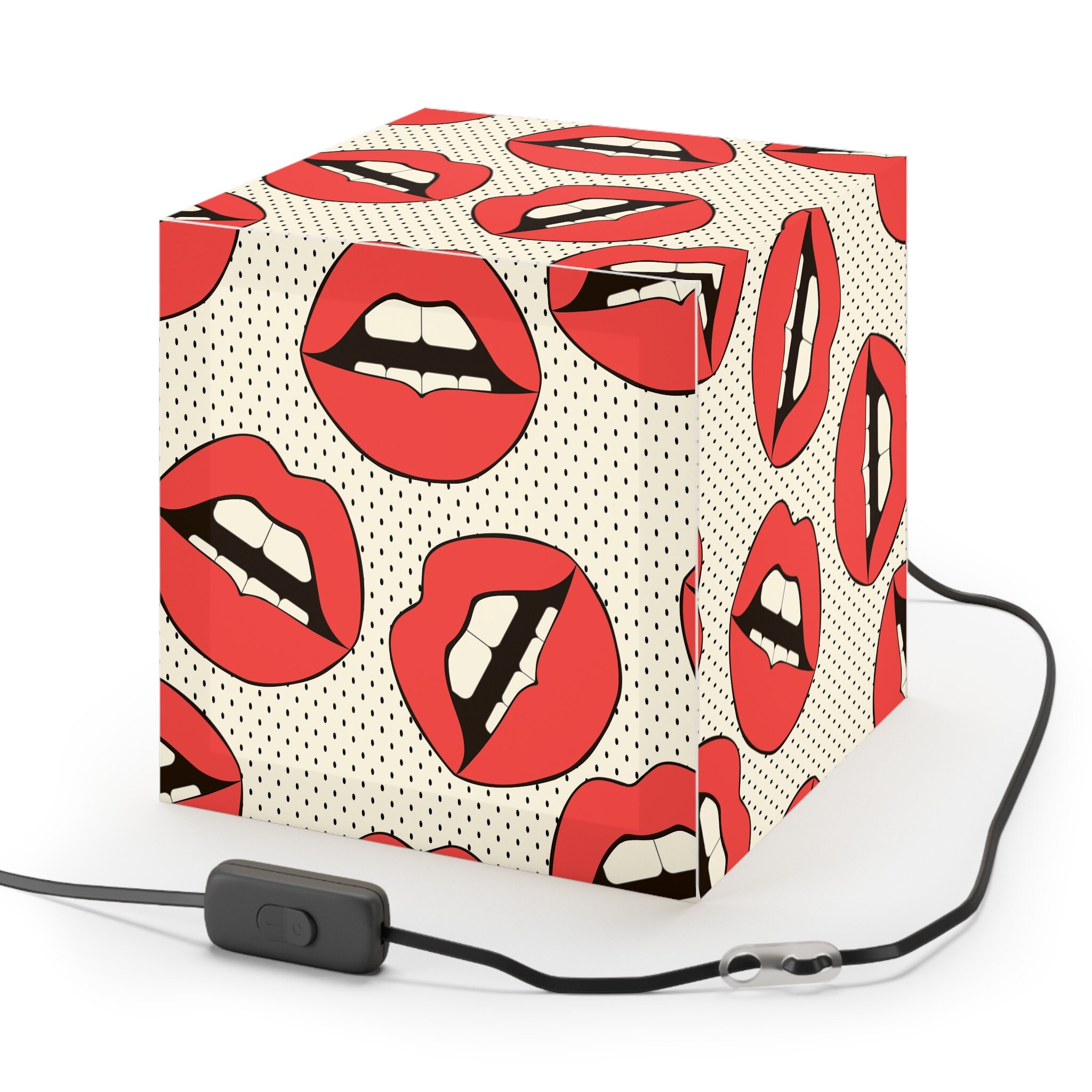 Pop Art Red Lips Cube Lamp Light - Etsy