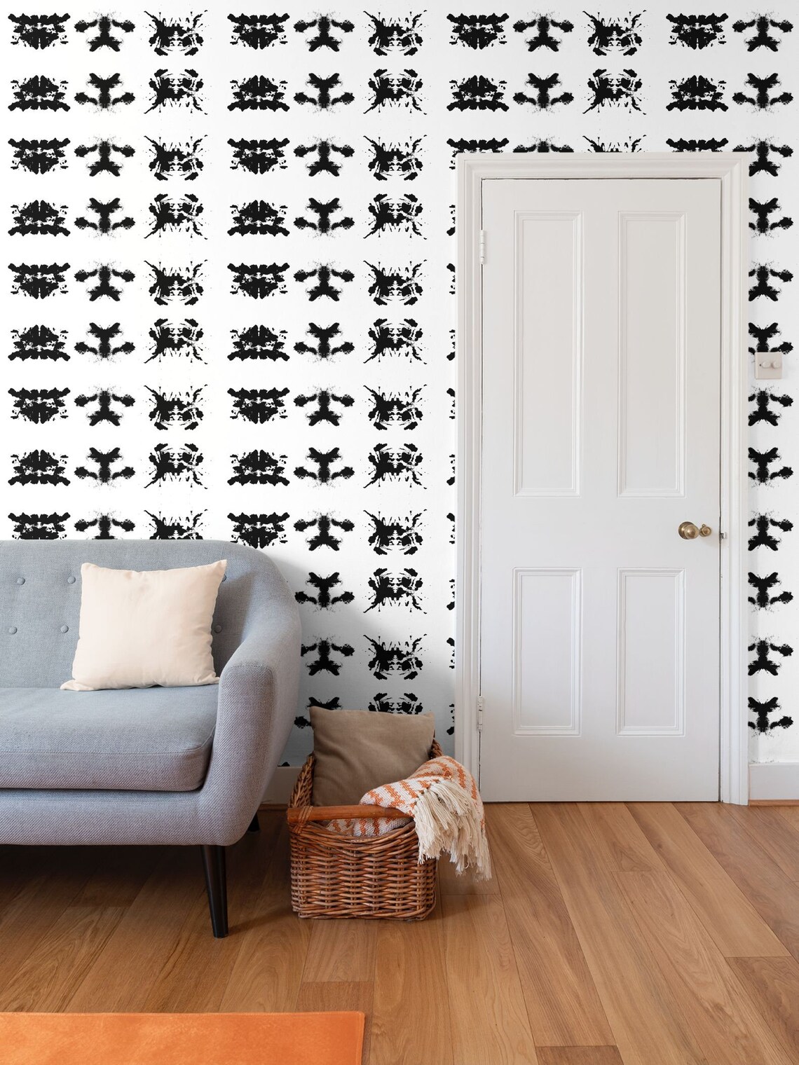 Wallpaper or Wall Mural Inkblot Peel and Stick Funky Weird Home Decor ...