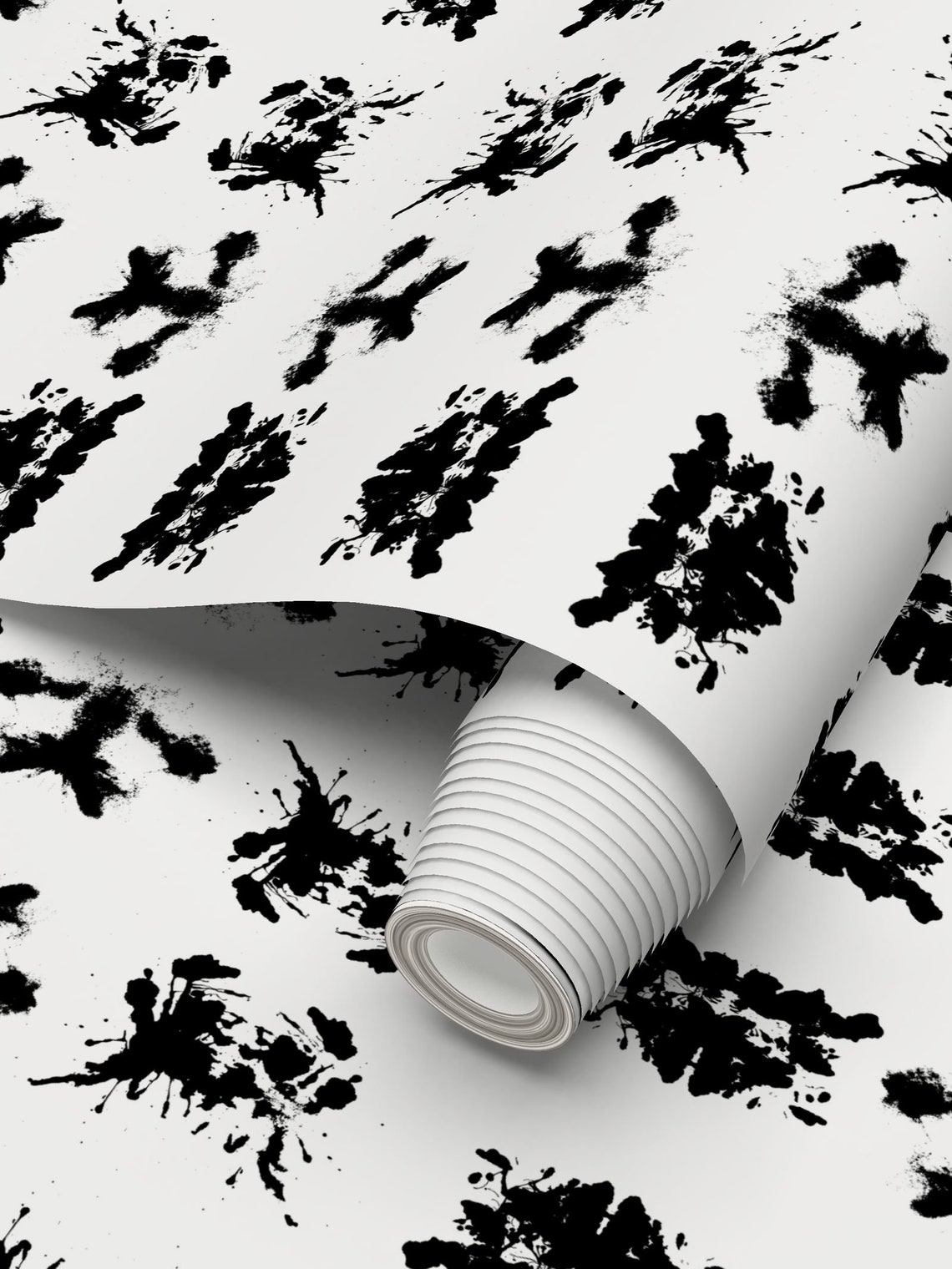 Wallpaper or Wall Mural Inkblot Peel and Stick Funky Weird Home Decor ...