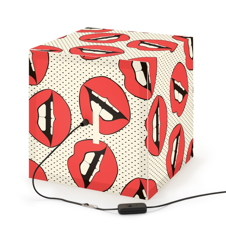 Pop Art Red Lips Cube Lamp Light - Etsy