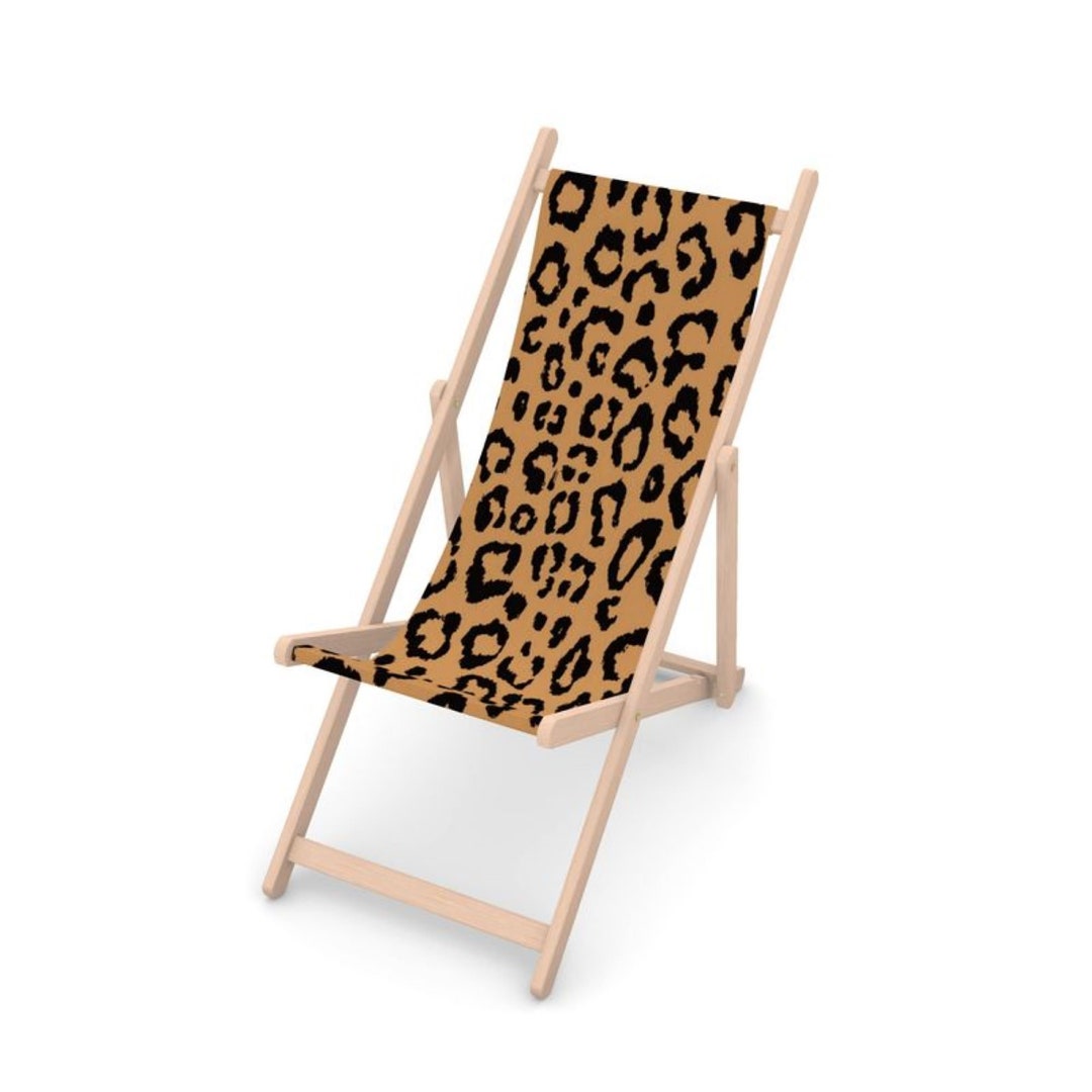 Cheetah Print Deckchair Outdoor Patio Chair - Etsy