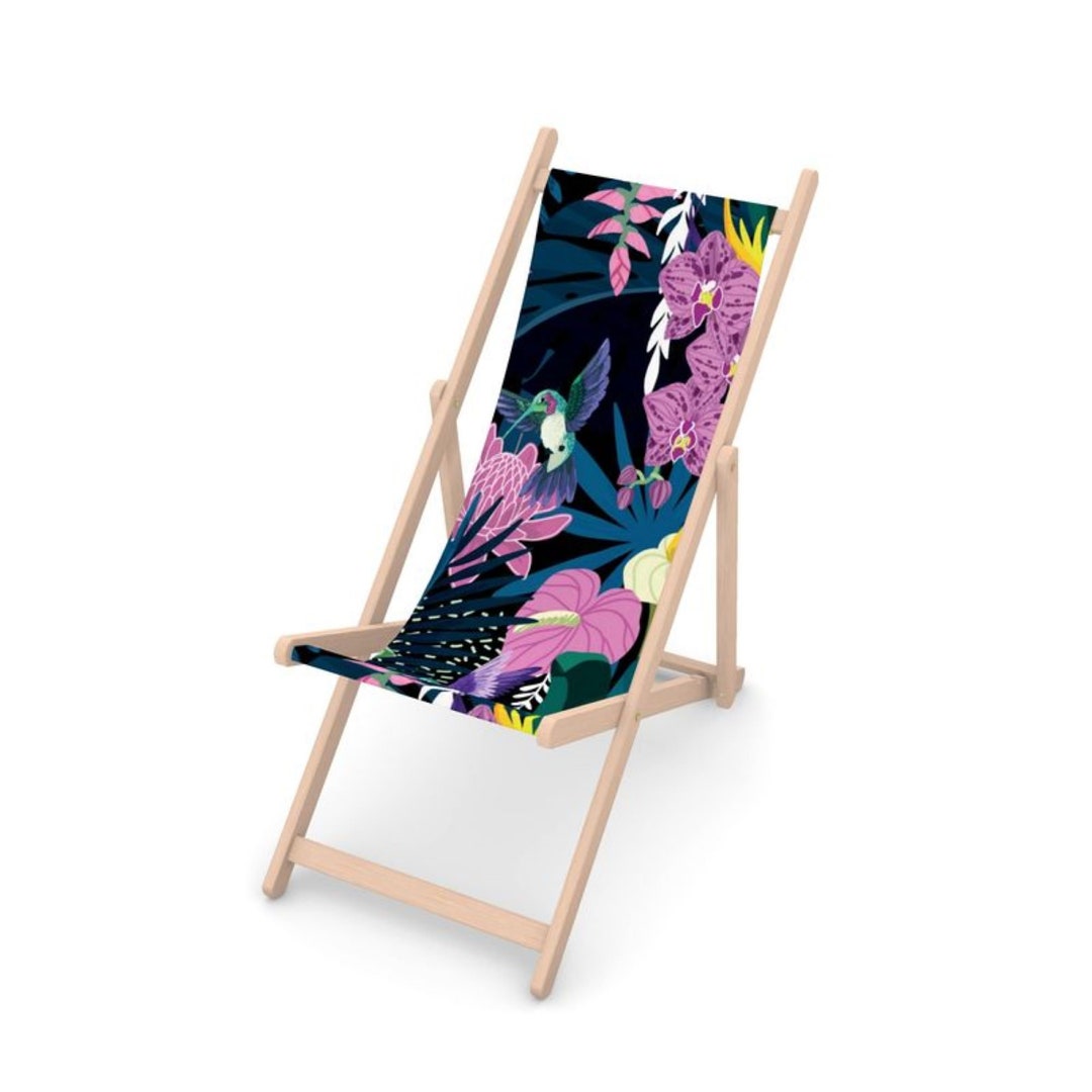Moody Tropical Print Deckchair Outdoor Patio Chair - Etsy