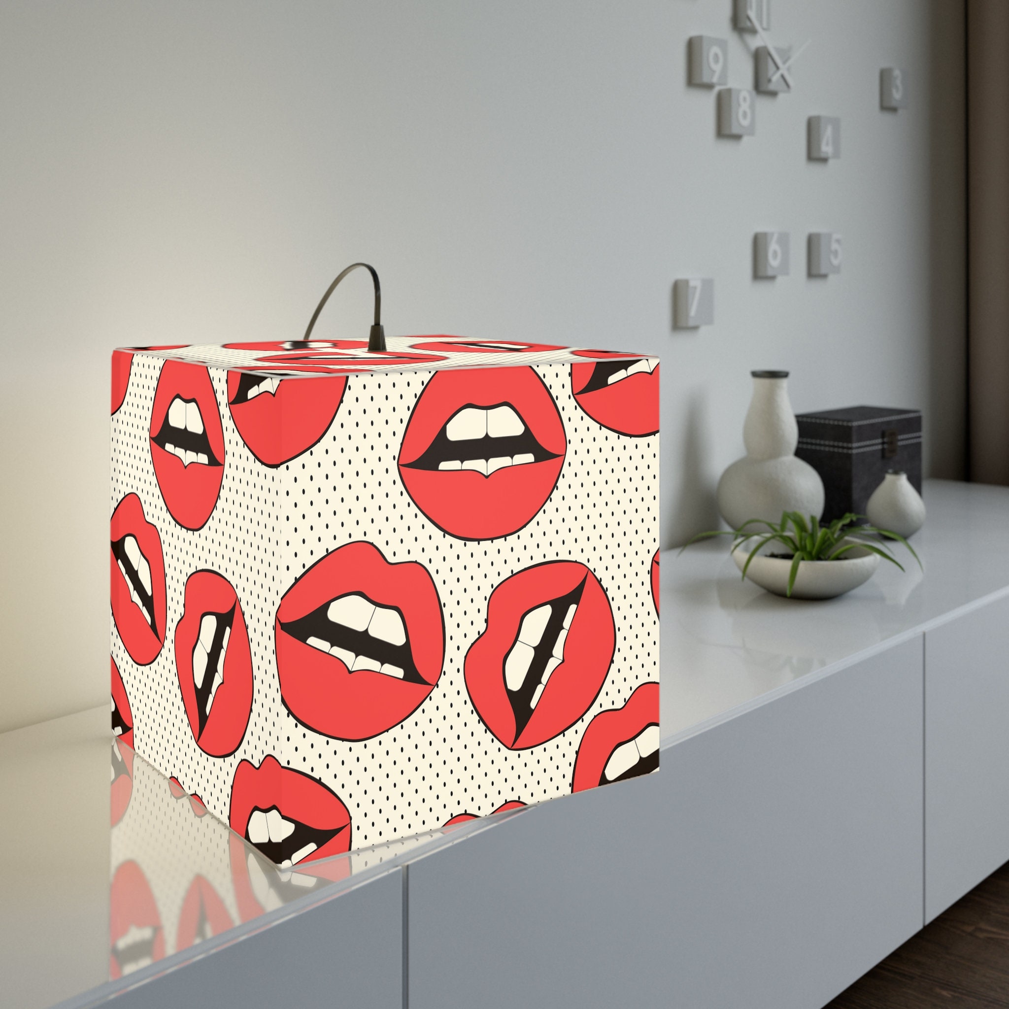 Pop Art Red Lips Cube Lamp Light - Etsy