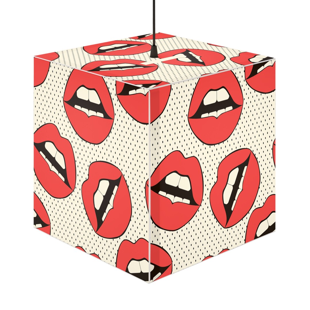 Pop Art Red Lips Cube Lamp Light - Etsy