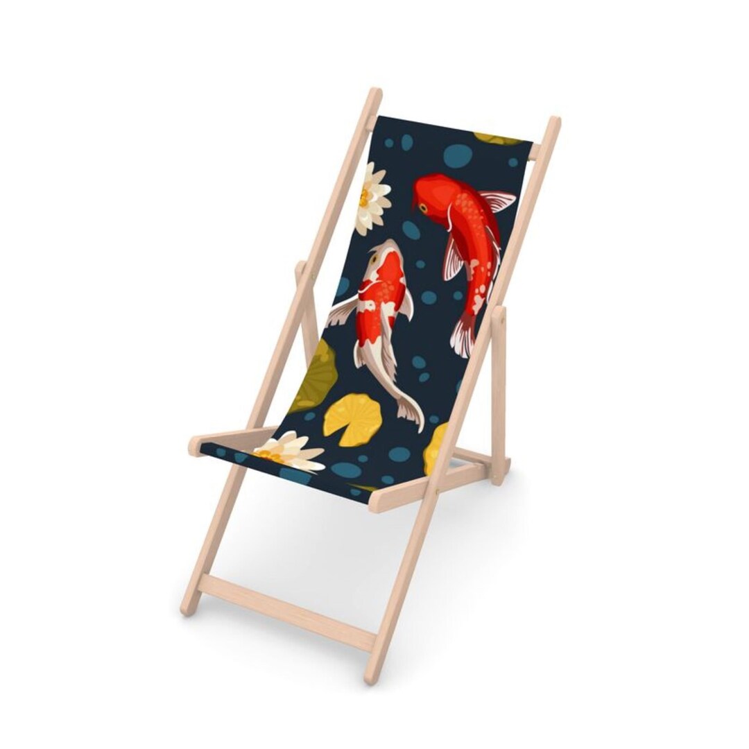 Koi Fish Lily Pond Deckchair Outdoor Patio Chair - Etsy