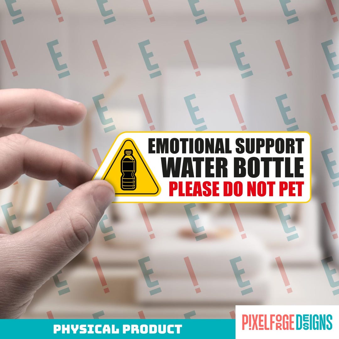 Funny Emotional Support Water Bottle Sticker, Therapist Sticker, Mental Health Vinyl Label ...