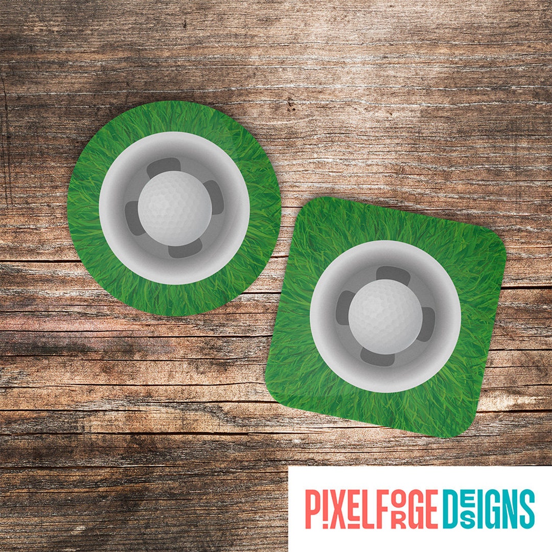 Realistic Golf Coaster Design, Sublimation Design, Golf Coaster ...
