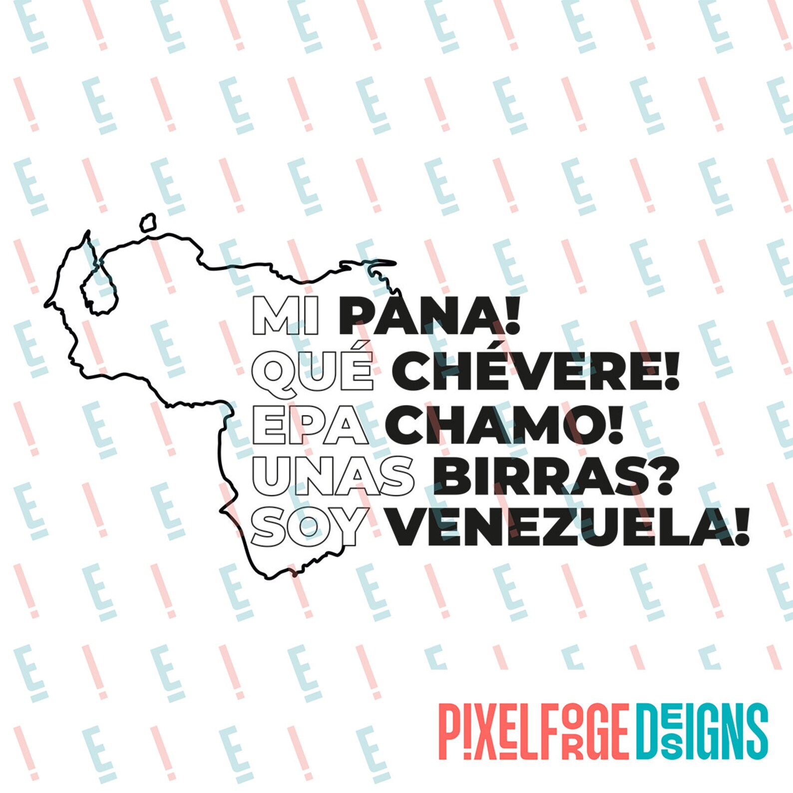 Venezuelan Map PNG With Popular Phrases Hispanic Heritage Month Design ...