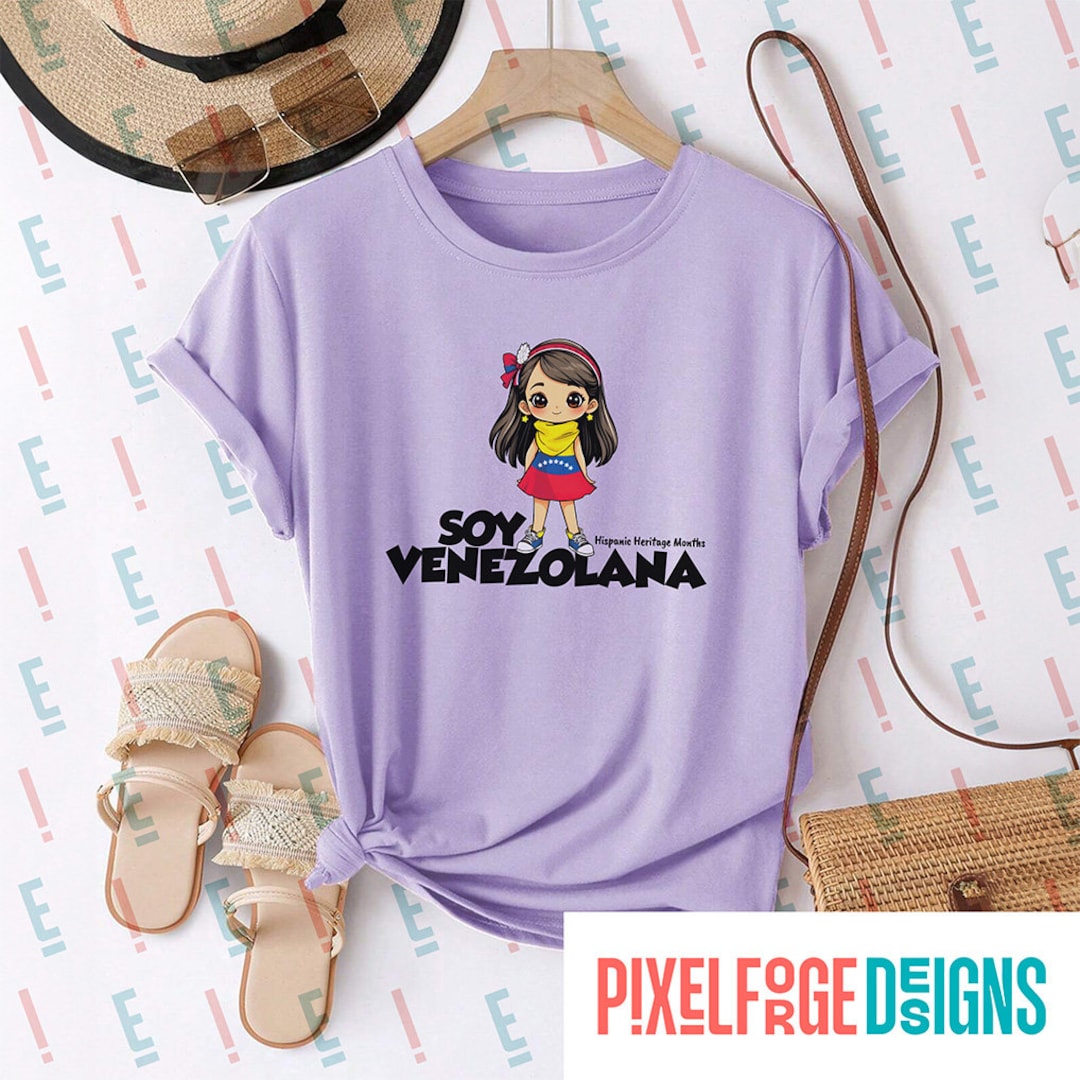 Soy Venezolana, Chibi Cute Venezuelan Girl Design PNG 300 DPI, Hispanic ...