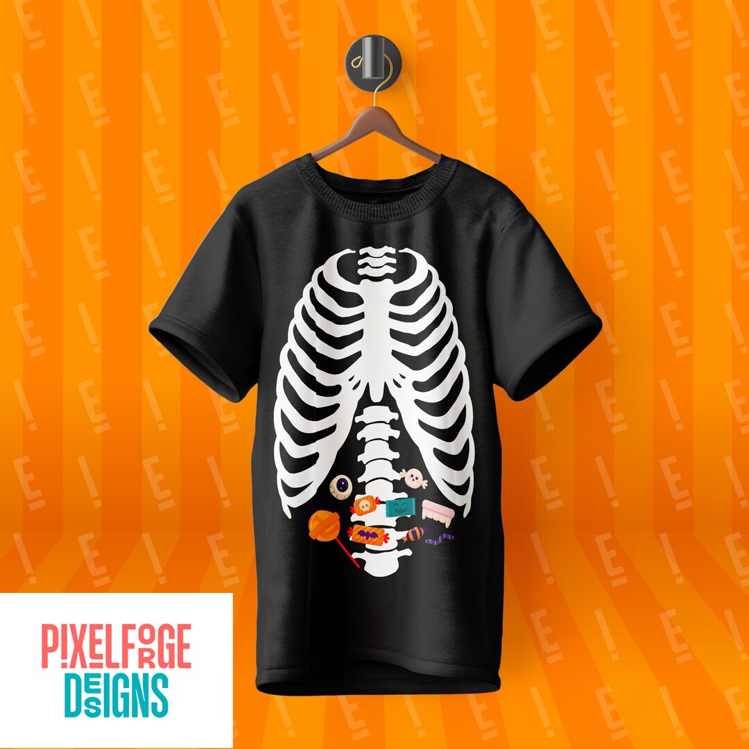 Funny Halloween X-ray Skeleton Design, Digital PNG for Sublimations ...