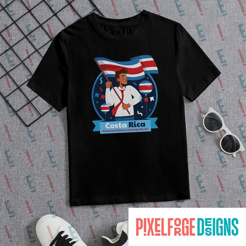 Costa Rican Boy Design PNG 300 DPI, Hispanic Heritage Month, Instant ...