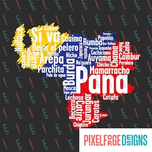 Venezuelan Culture PNG, Tricolor Map & Iconic Words, Hispanic Heritage ...
