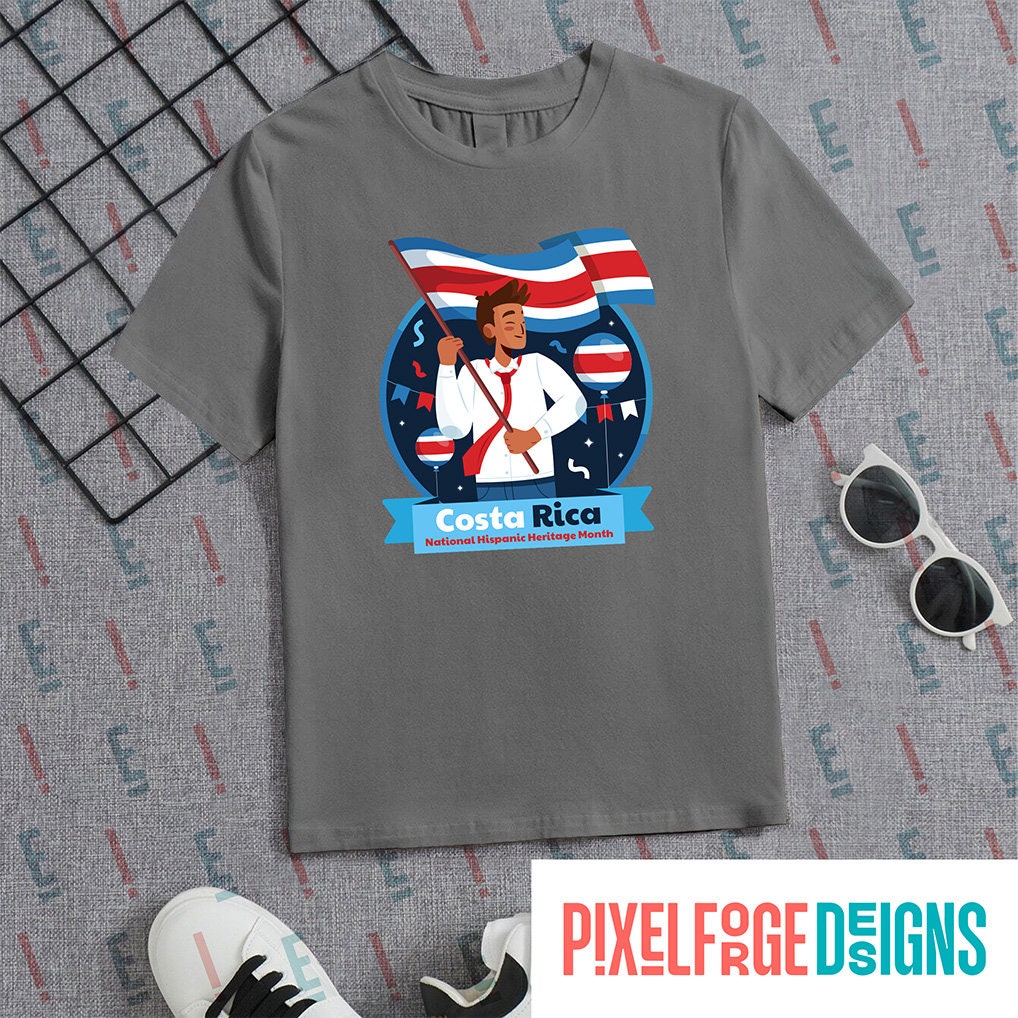 Costa Rican Boy Design PNG 300 DPI, Hispanic Heritage Month, Instant ...