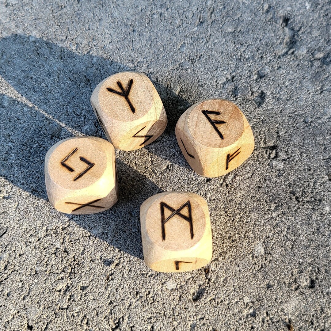 Elder Futhark Wood Dice - Etsy