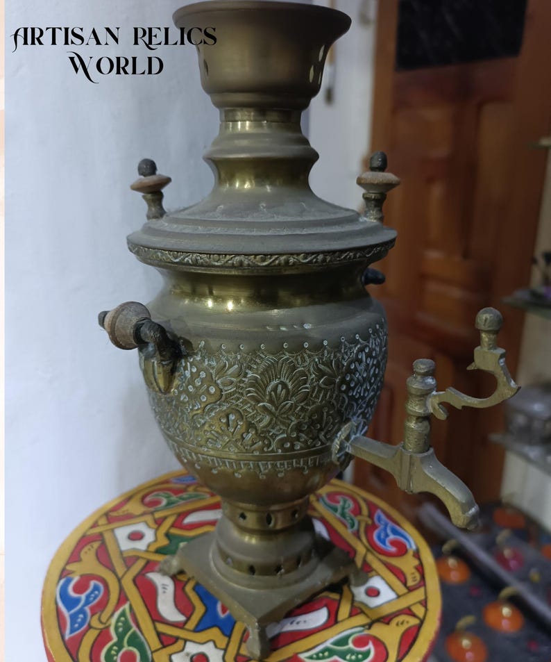 Traditional Brass Samovar Urn 5L Handmade in Morocco Copper Teapot for ...