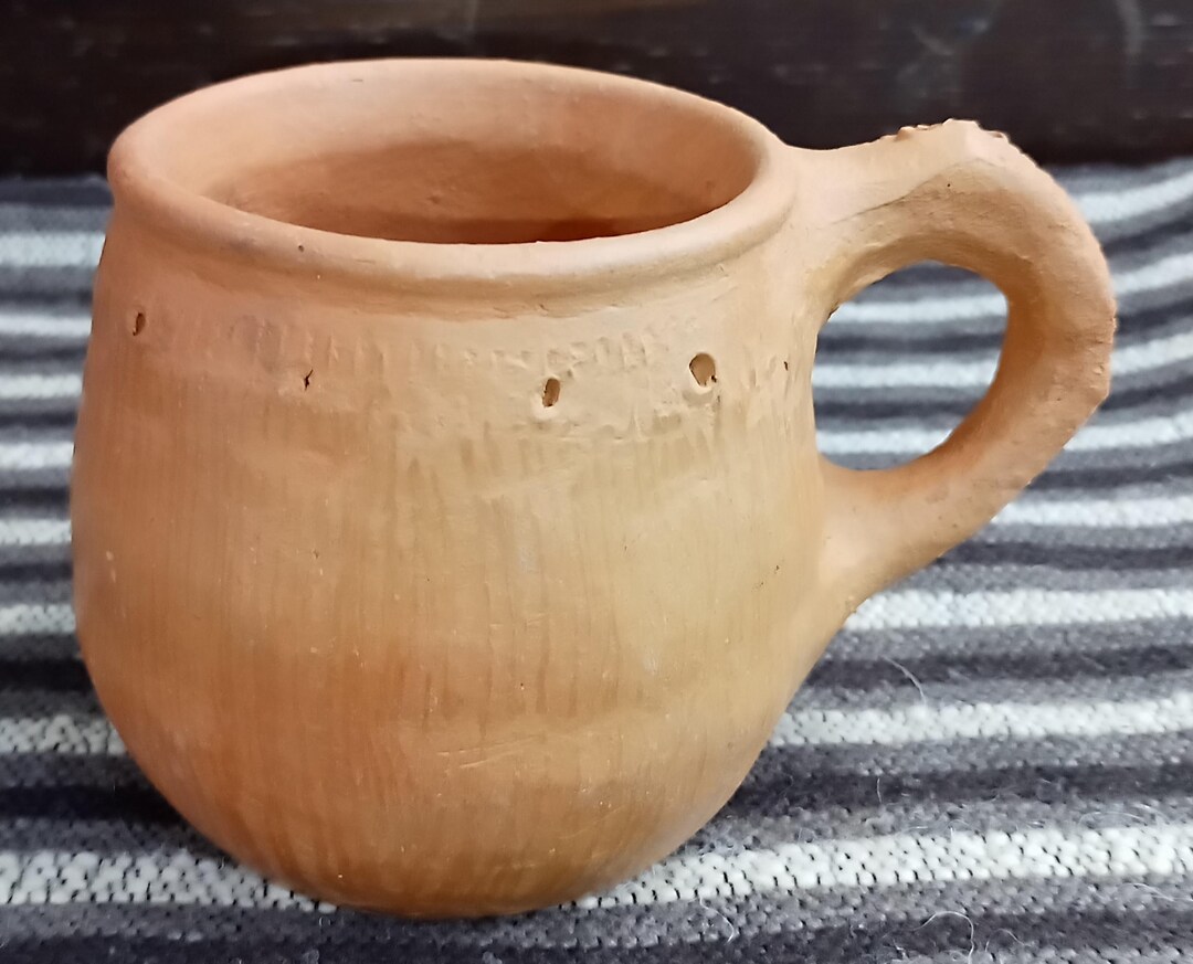 Terra Cotta Cup, Rustic Pottery Mug, Nomad Drinkware, Ancient Clay Gift ...