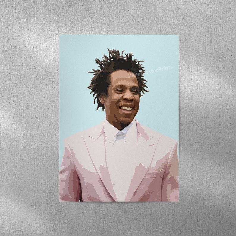 Jay-z Poster Jay-z Pink Suit Andy Warhol Style Print Modern - Etsy