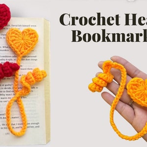 Crochet Heart Bookmark Pattern - Etsy