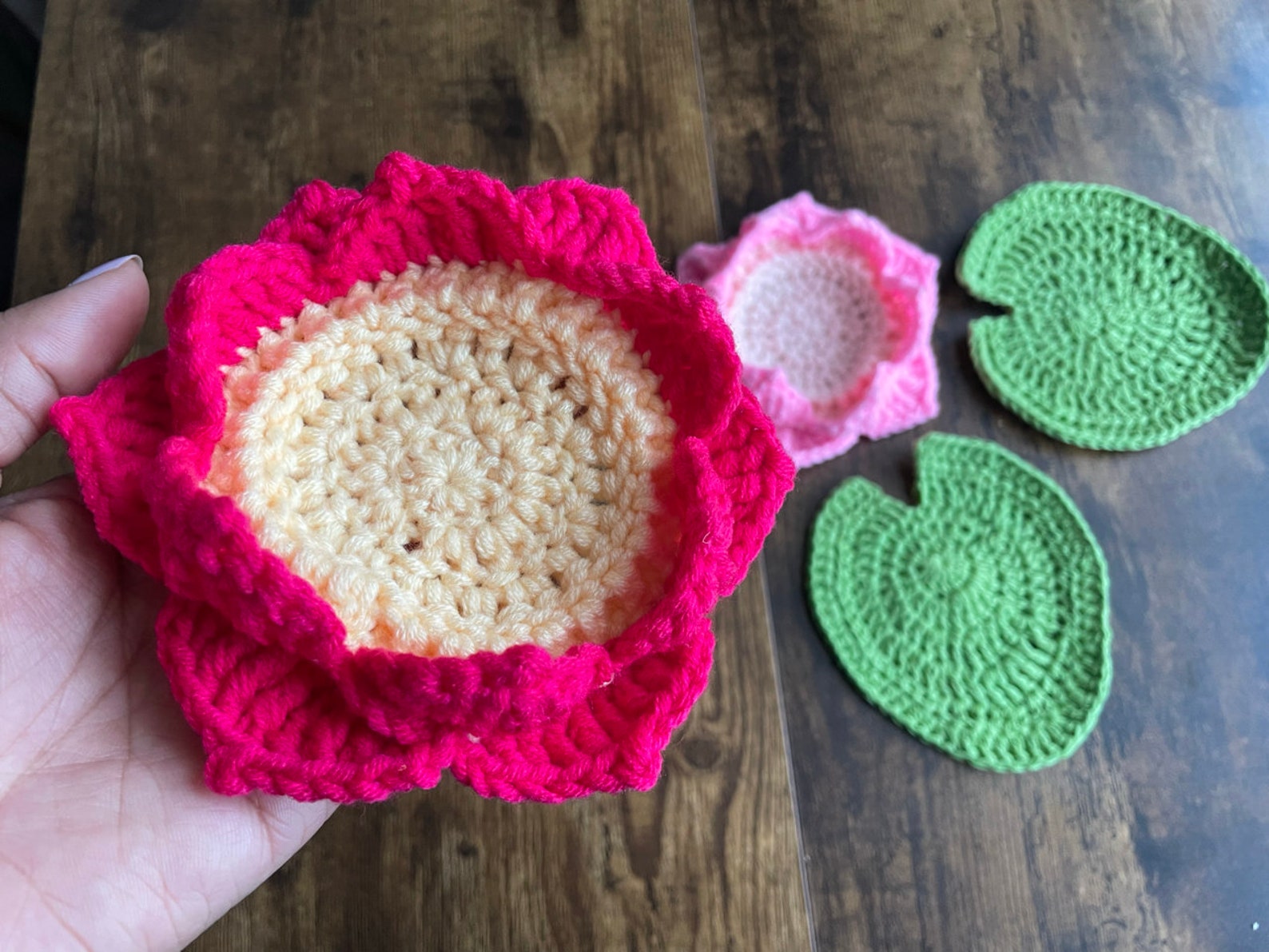Crochet Lotus and Leaf Pattern - Etsy
