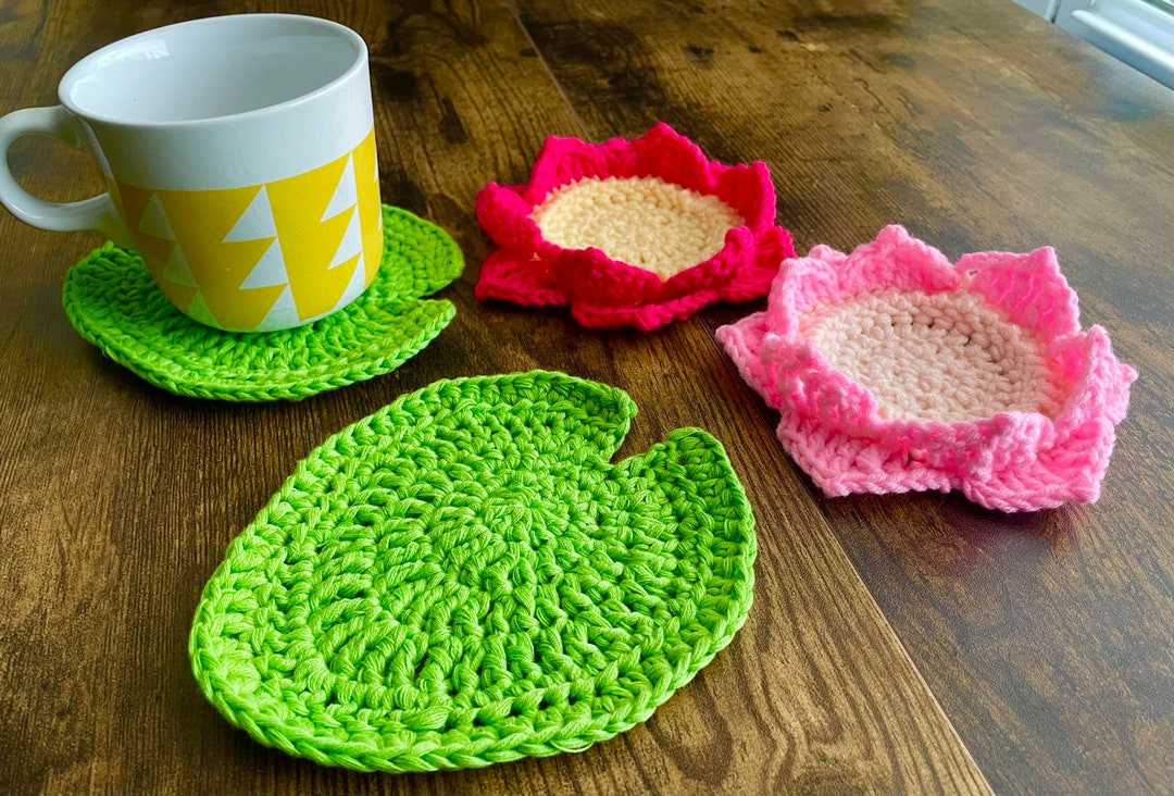 Crochet Lotus and Leaf Pattern - Etsy
