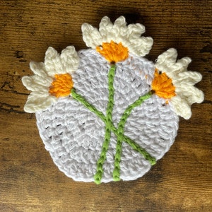 Crochet 3D Daisy Coasters Pattern - Etsy