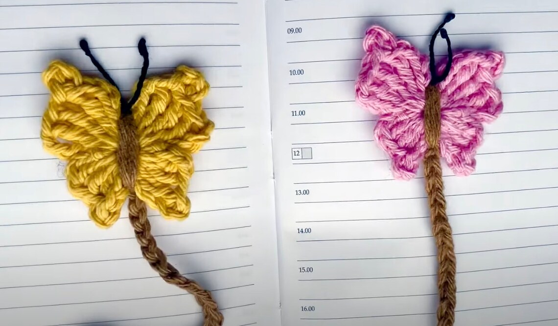 Crochet Butterfly Bookmark Pattern - Etsy