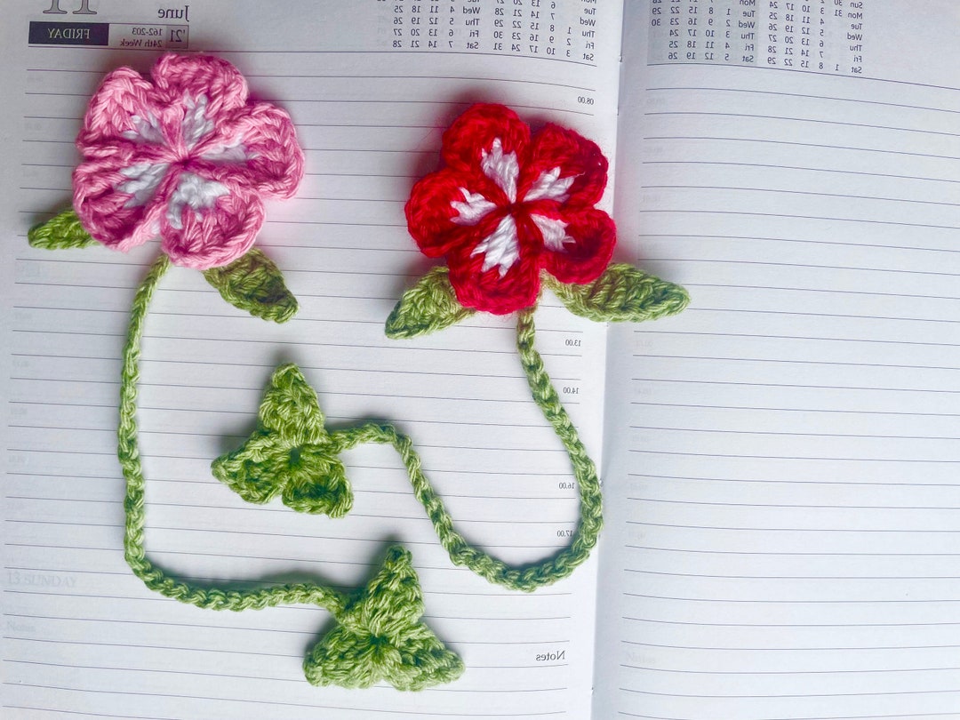 Crochet Flower Bookmark Pattern - Etsy