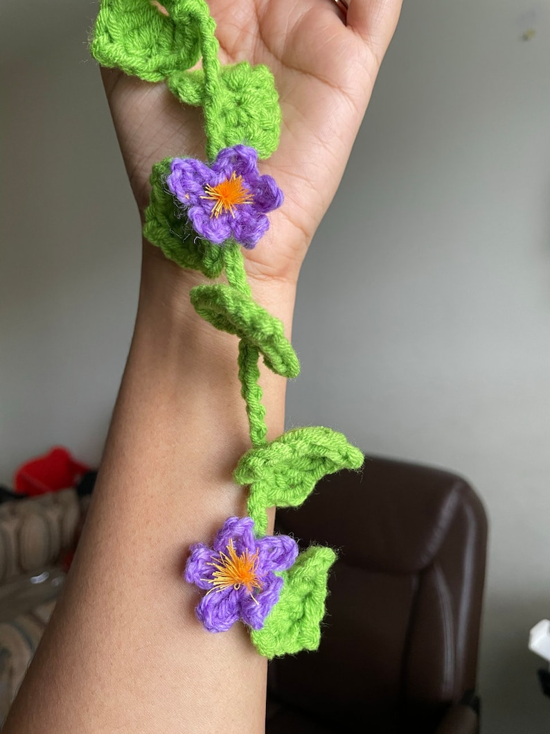 Crochet Vines With Purple Flowers Pattern - Etsy