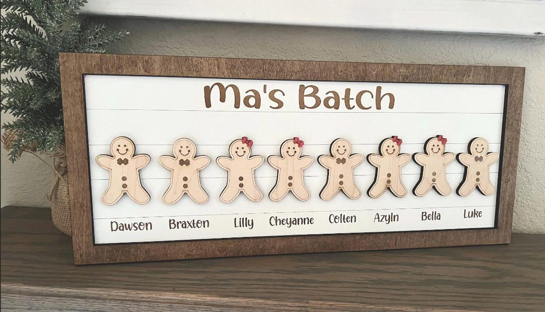 Cookie Batch Sign, Nana's Batch, Mom's Batch, Christmas Gingerbread ...