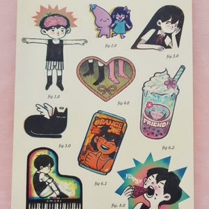 Omori Sticker Sheet- Sentiments & Oddities Vol. 1 and 2 - Etsy