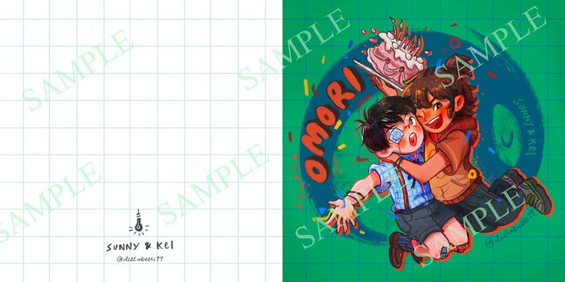 Sunny & Kel OMORI Greeting Card Print (customisable Text Greeting Card ...