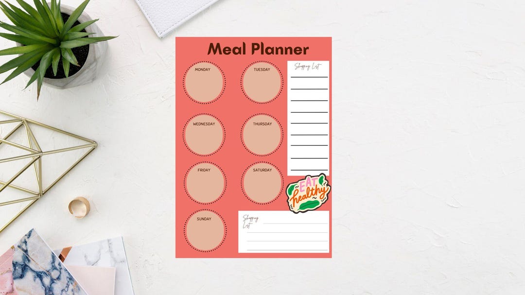 Printable Meal Planner - Weekly Template, Grocery List, Meal Prep ...