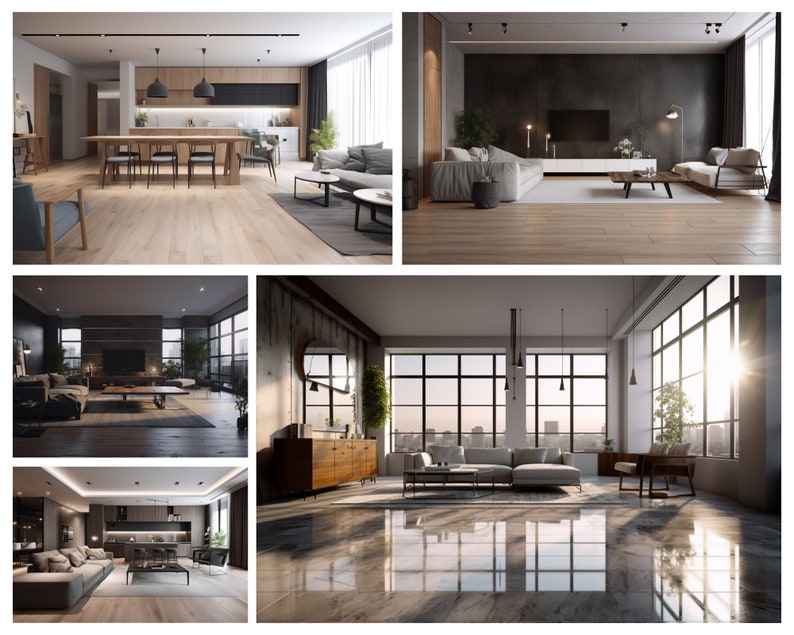 5 MODERN & STYLISH Virtual APARTMENT Backgrounds 1 Instant Download ...