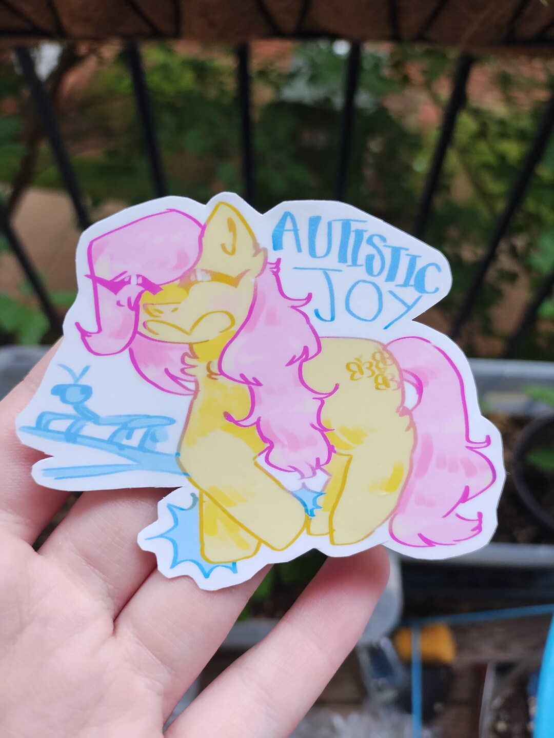 Autistic Joy Fluttershy Original Art Sticker, Vinyl Kiss-cut 3in ...