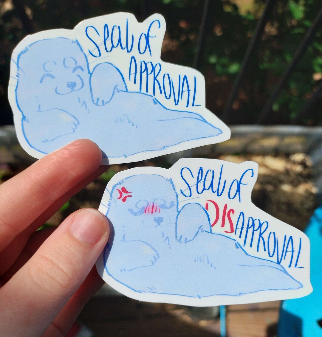 Seal of Approval/disapproval Sticker: Original Art Vinyl Decal - Etsy
