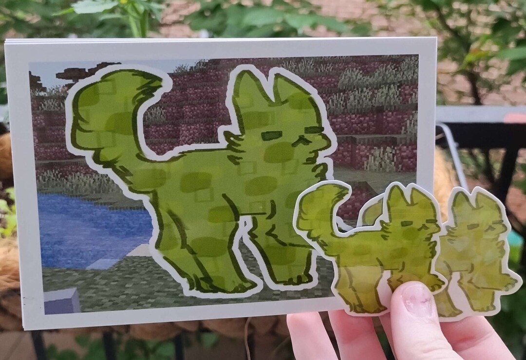 Creeper Cat Sticker or Art Print, Minecraft Gamer Gift - Etsy
