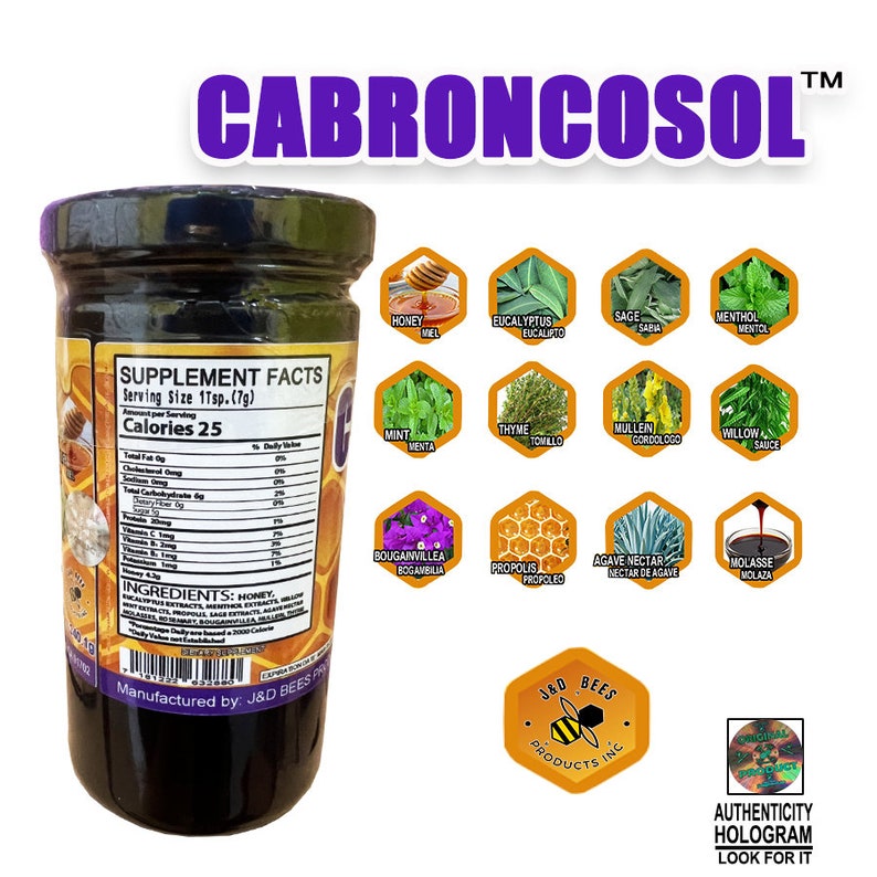 CABRONCOSOL - Honey Syrup With Thyme, Eucalyptus, Mint and More ...