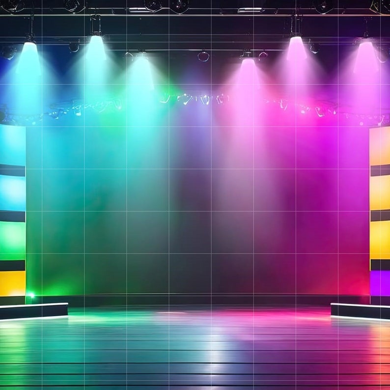Pack 2 High Definition Theater Stage Backdrops HD Dramatic Lights ...