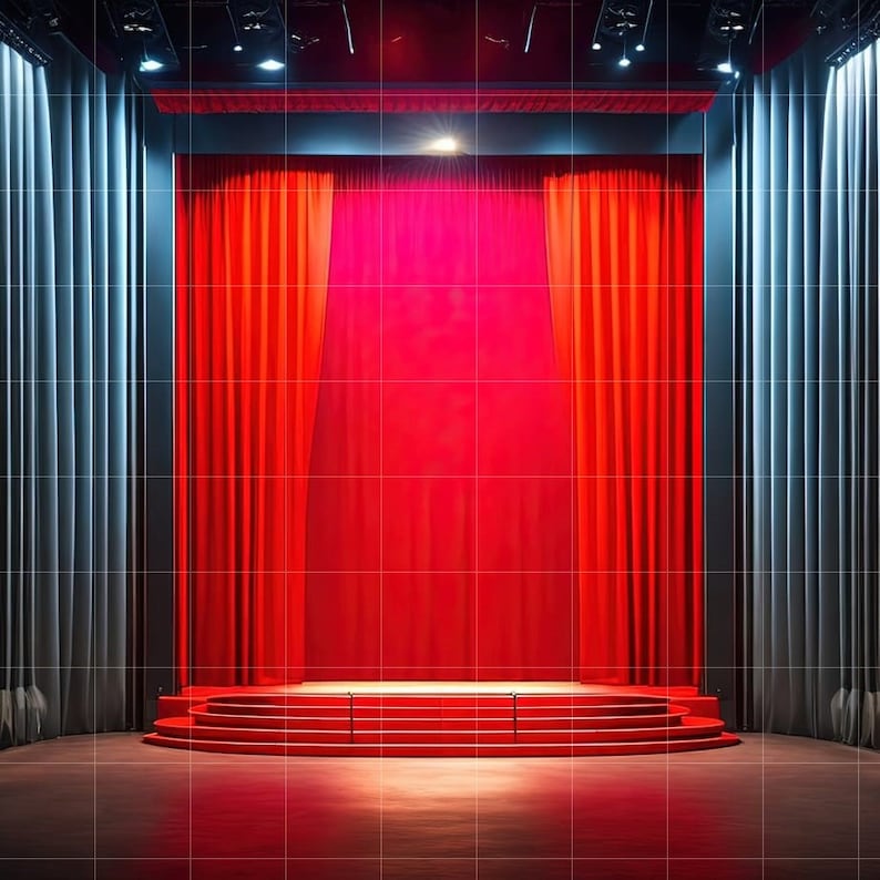 Pack 2 High Definition Theater Stage Backdrops HD Dramatic Lights ...